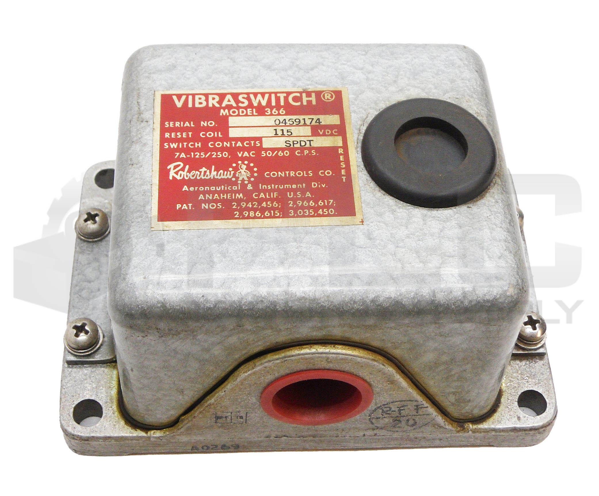 NEW ROBERTSHAW 366 VIBRASWITCH 115VDC 7A 125-250VAC 50/60HZ *READ* - PLC Toolbox Supply