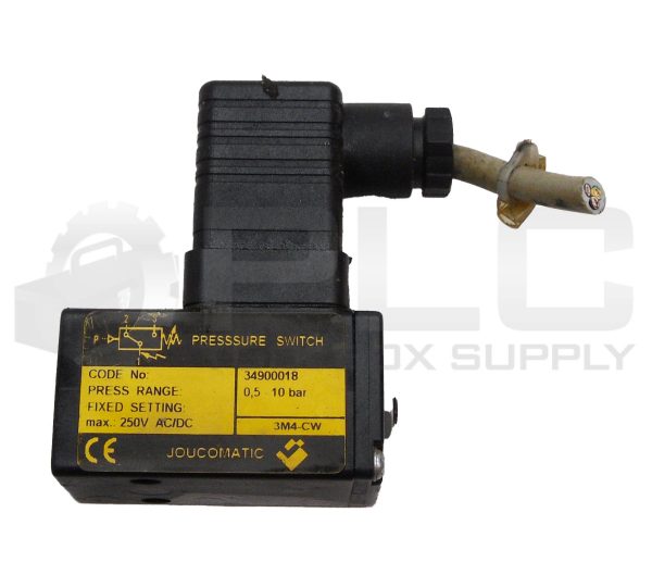 JOUCOMATIC 34900018 PRESSURE SWITCH 0.5-10BAR 250V AC/DC - PLC Toolbox ...