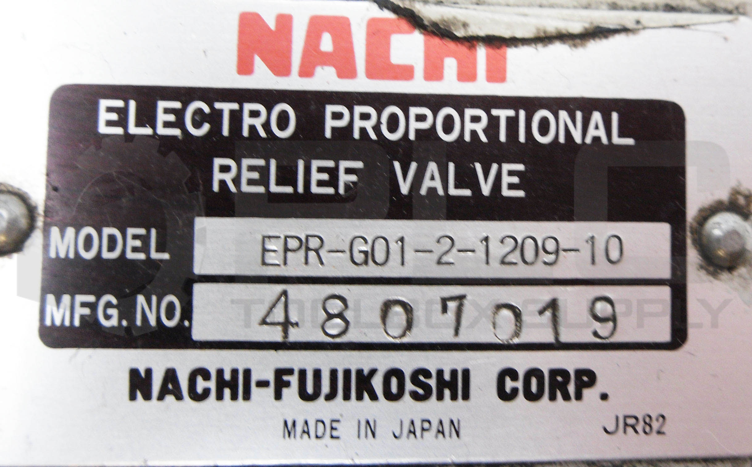NACHI EPR-G01-2-1209-10 ELECTRO PROPORTIONAL RELIEF VALVE - PLC Toolbox ... NACHI EPR-G01-2-1209-10 ELECTRO PROPORTIONAL RELIEF VALVE - PLC Toolbox ...