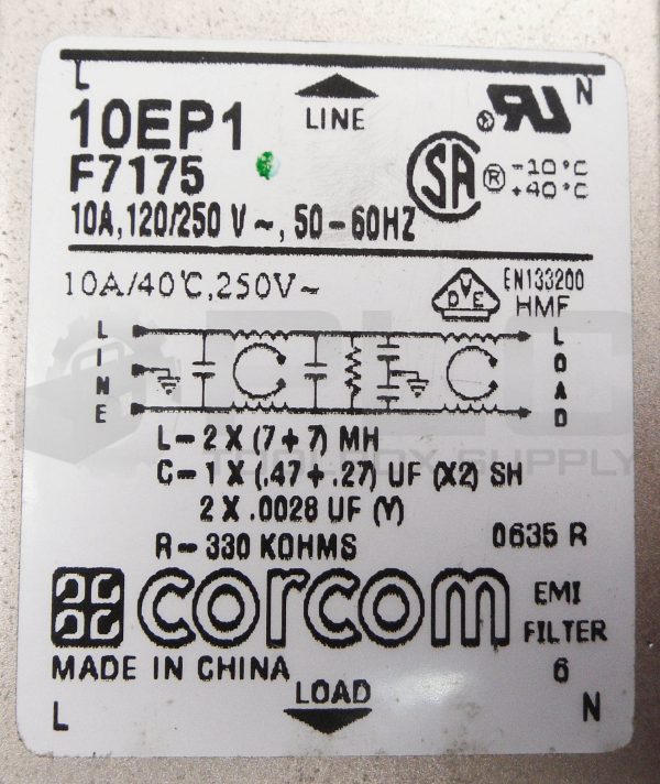CORCOM 10EP1 EMI FILTER 10A 120/250V 50-60HZ - PLC Toolbox Supply