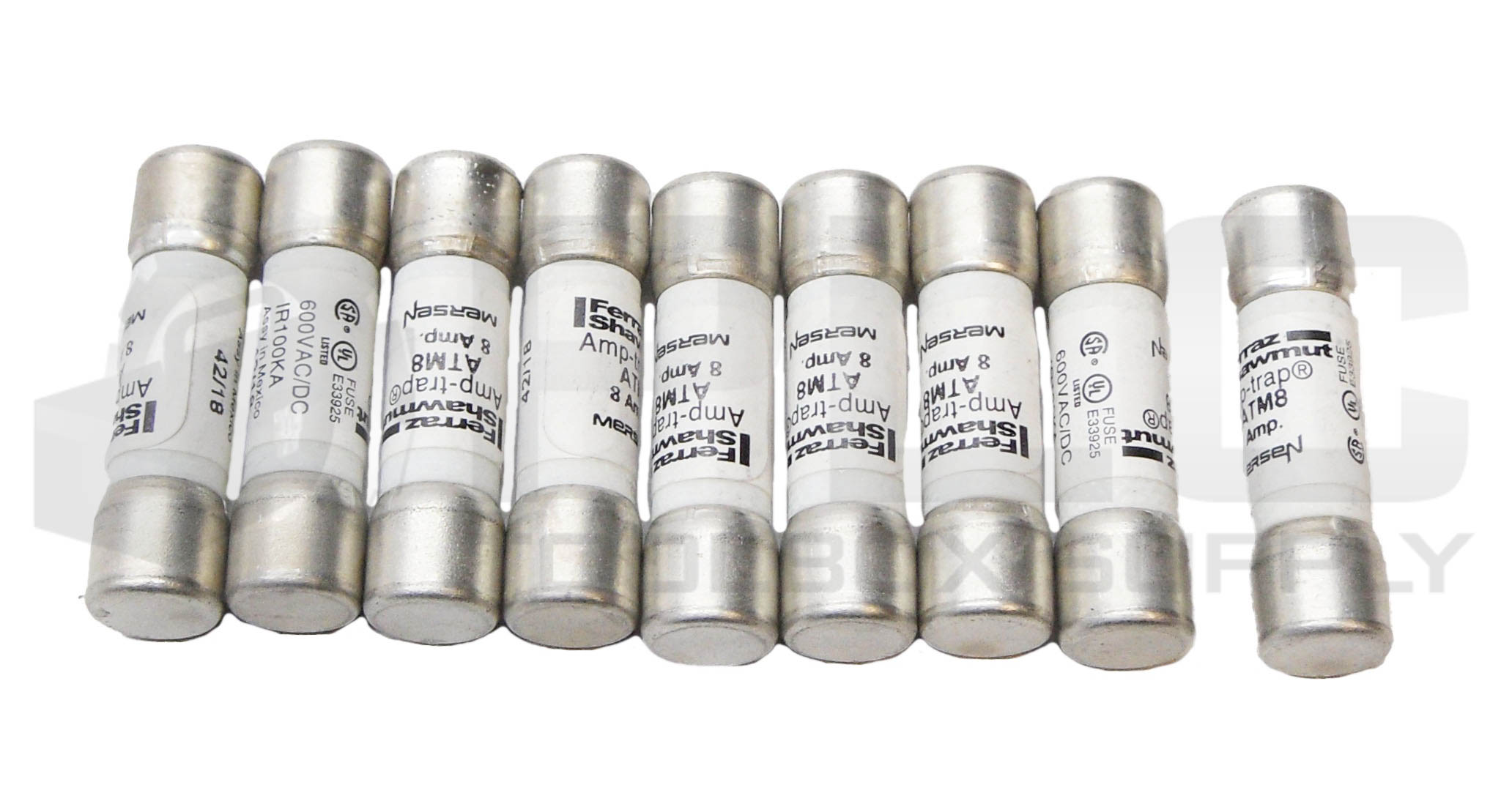 Lot Of 9 New Ferraz Shawmut Atm8 Amp Trap Fuse 8a 600v Ac Dc Plc