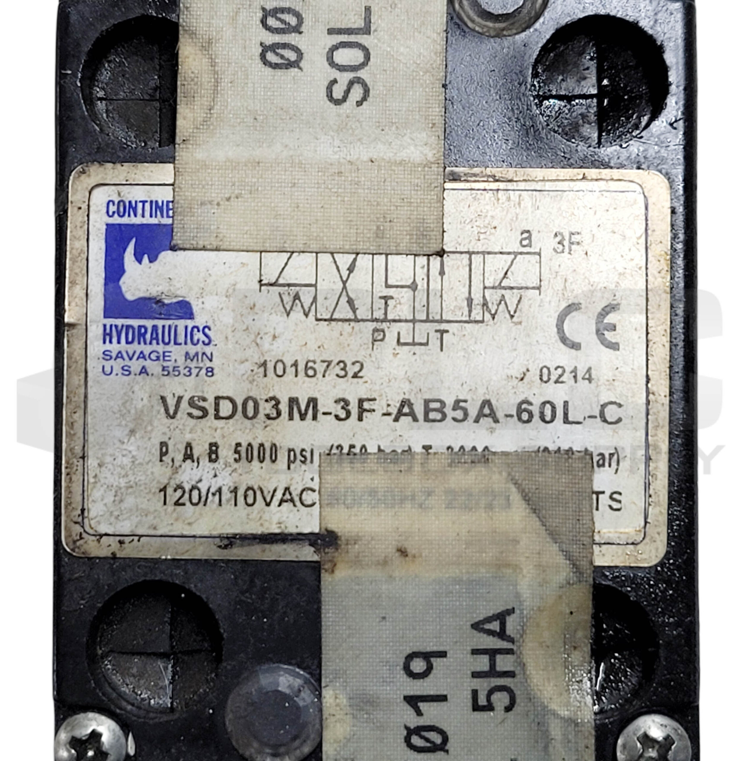 CONTINENTAL HYDRAULICS VSD03M-3F-AB5A-60L-C DIRECTIONAL CONTROL VALVE ...
