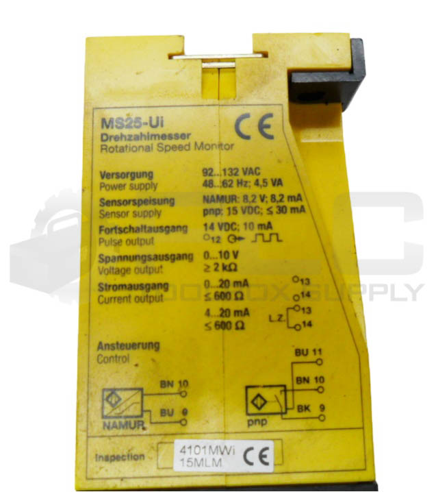 TURCK MS25-UI ROTATIONAL SPEED MONITOR 92-132VAC 48-62HZ - PLC Toolbox ...