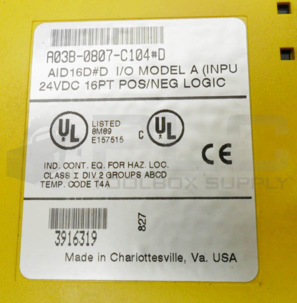 FANUC A03B-0807-C104#D I/O MODULE AID16D#D MODEL A 24VDC 16PT *READ ...