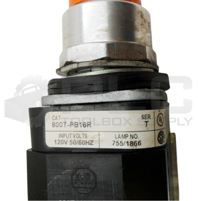 ALLEN BRADLEY 800T-PB16R /T PUSH BUTTON AMBER W/ 800T-N326 /A COIL W/ 800T-XA /D - PLC Toolbox ...
