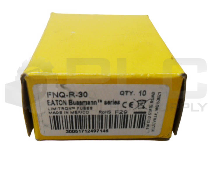 NEW BOX OF 10 BUSSMANN FNQ-R-30 LIMITRON FUSE 30A 600VAC - PLC Toolbox ...