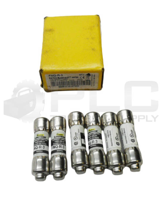 NEW BOX OF 6 BUSSMANN FNQ-R-3 LIMITRON FUSE 3A 600VAC *READ* - PLC ...