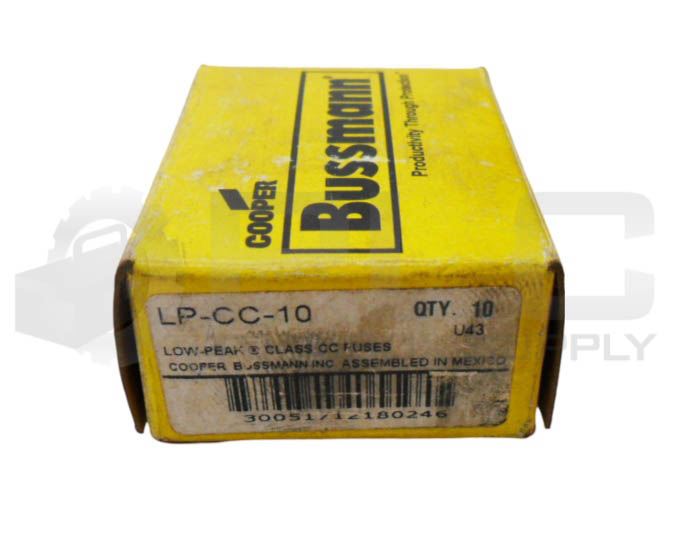 NEW BOX OF 10 BUSSMANN LP-CC-10 LOW PEAK FUSE 10A 600VAC *READ* - PLC ...