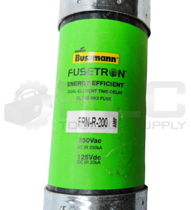 NEW BUSSMANN FRN-R-200 ENERGY EFFICIENT FUSE 200A 250VAC 125VDC - PLC ...