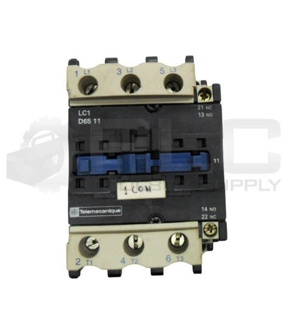 TELEMECANIQUE LC1D6511 CONTACTOR 80A 600VAC W/ LX1D6F5 COIL 110V 50HZ ...