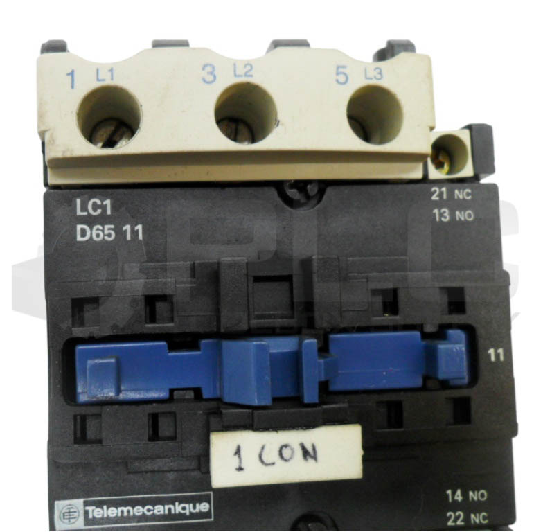 TELEMECANIQUE LC1D6511 CONTACTOR 80A 600VAC W/ LX1D6F5 COIL 110V 50HZ ...
