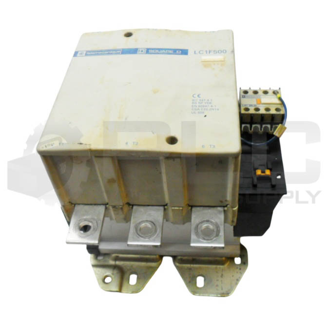 TELEMECANIQUE SQUARE D LC1F500 CONTACTOR W/ LA1DN22 W/ LX1FK110 COIL ...