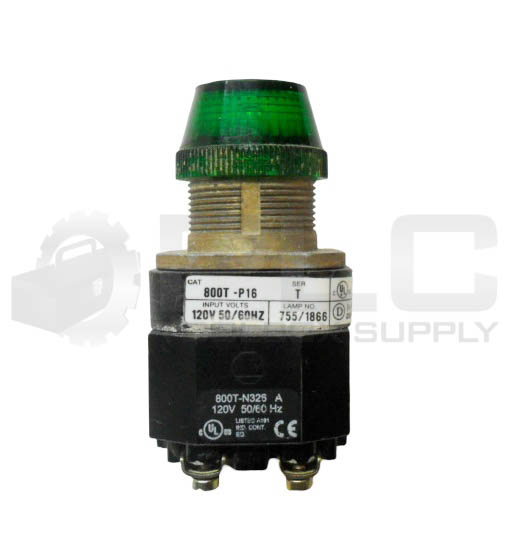 NEW ALLEN BRADLEY 800T-P16 /T PILOT LIGHT GREEN W/ 800T-N326 /A COIL ...