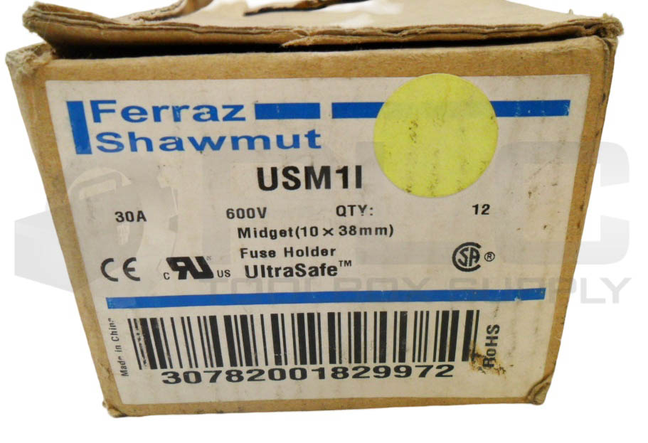 NEW BOX OF 12 FERRAZ SHAWMUT USM1I FUSE HOLDER 30A 600V *READ* - PLC ...
