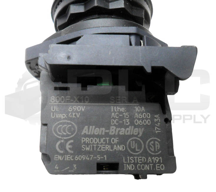 LOT OF 2 ALLEN BRADLEY 800F-X10 /A SELECTOR SWITCH *READ* - PLC Toolbox ...