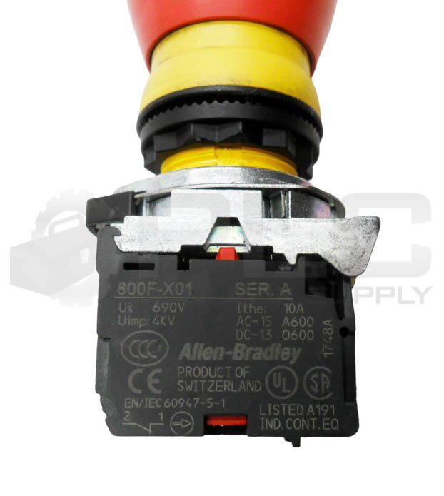 ALLEN BRADLEY 800F-X01 /A CONTACT BLOCK (3) W/ PUSH BUTTON - PLC Toolbox Supply