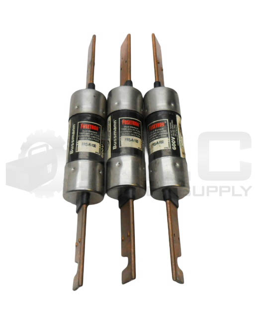LOT OF 3 BUSSMANN FRS-R-100 DUAL ELEMENT FUSE 100A 600VAC - PLC Toolbox ...
