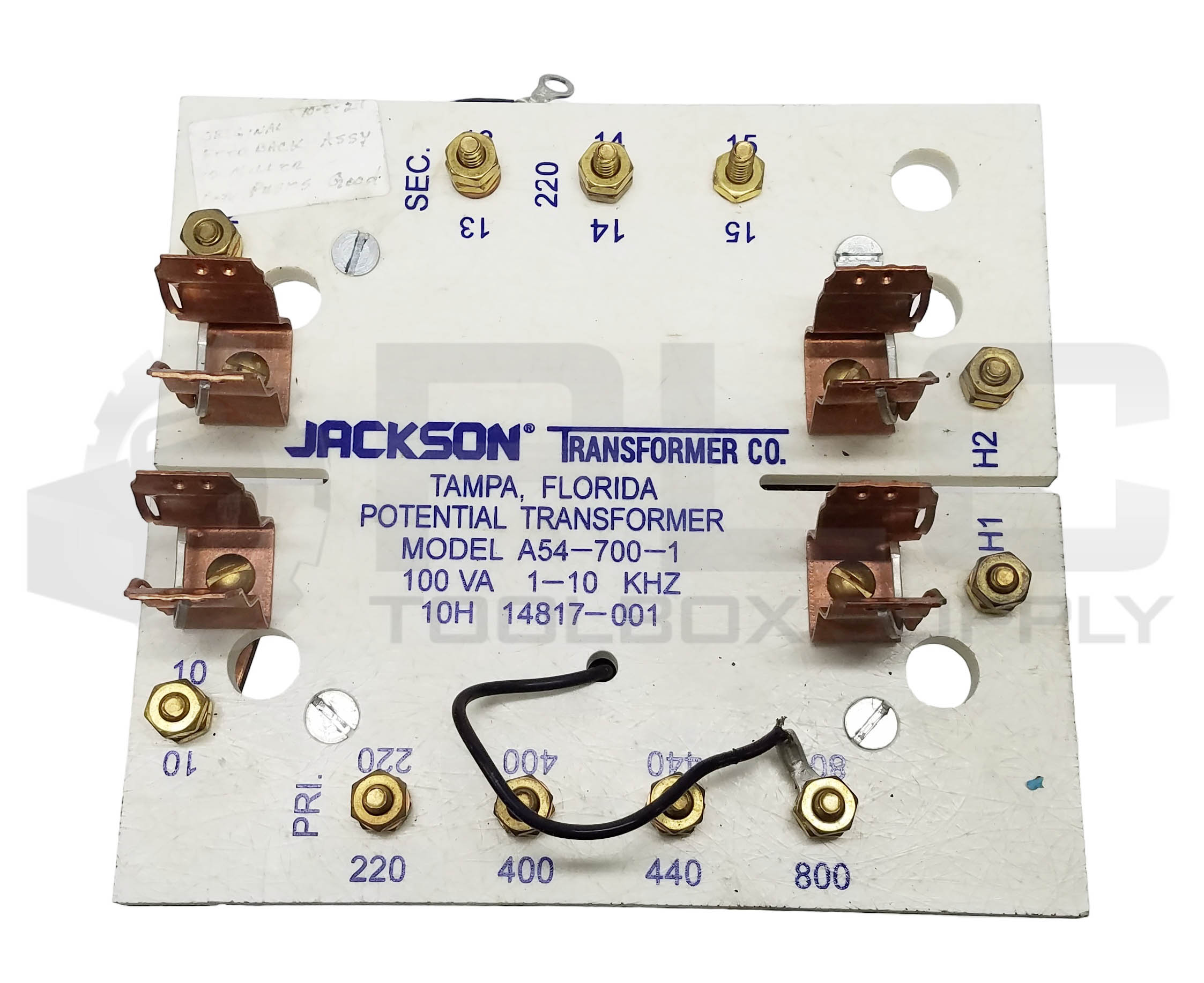 JACKSON A54-700-1 POTENTIAL TRANSFORMER 100VA 1-10KHZ - PLC Toolbox Supply