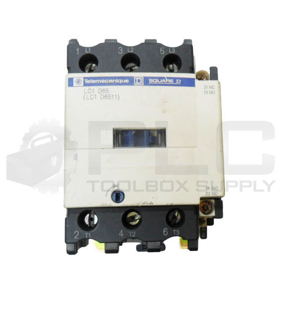 TELEMECANIQUE SQUARE D LC1 D6511 CONTACTOR W/ LX1D6G6 COIL W/ LA4DE2U ...