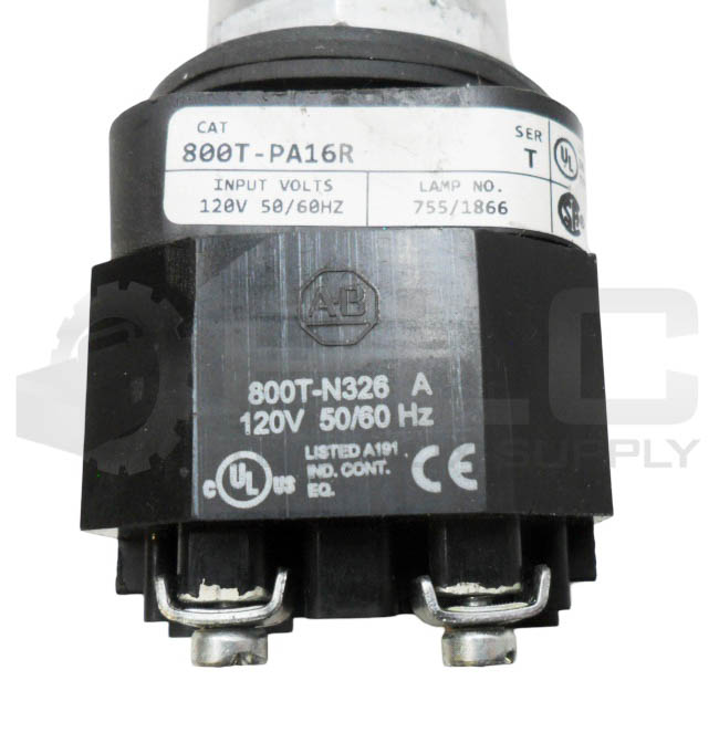 ALLEN BRADLEY 800T-PA16R /T PUSH BUTTON RED W/ 800T-N326 /A COIL W/ 800T-XA /D - PLC Toolbox Supply