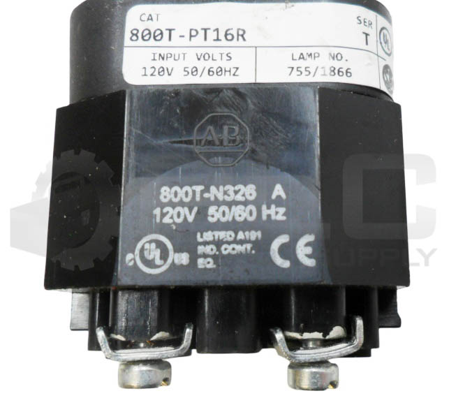 ALLEN BRADLEY 800T-PT16R /T PUSH BUTTON W/ 800T-N326 /A COIL W/ 800T-XA /D - PLC Toolbox Supply