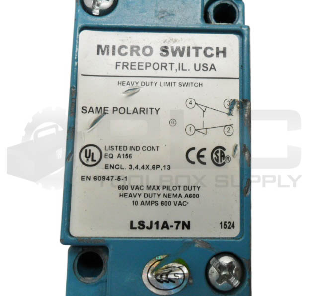 MICRO SWITCH LSJ1A-7N LIMIT SWITCH W/ LSZ4001 RECEPTACLE W/ LSZ1J ...