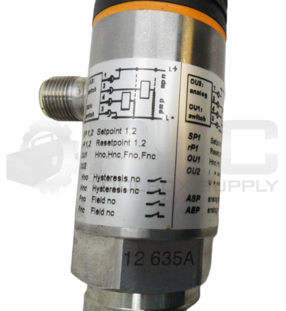 IFM EFECTOR PN2024 PRESSURE SENSOR 20-30VDC 725PSI - PLC Toolbox Supply