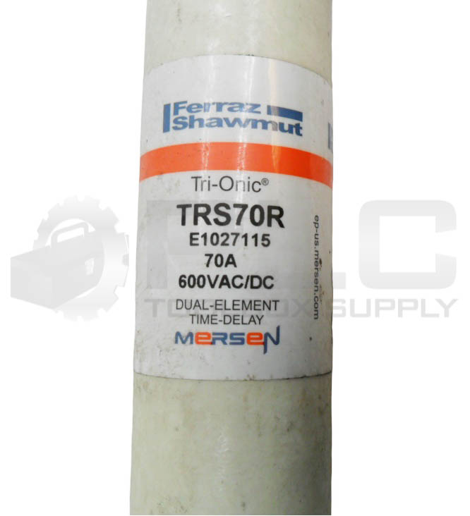 LOT OF 3 FERRAZ SHAWMUT TRS70R TRI-ONIC FUSE 70A 600V AC/DC - PLC ...