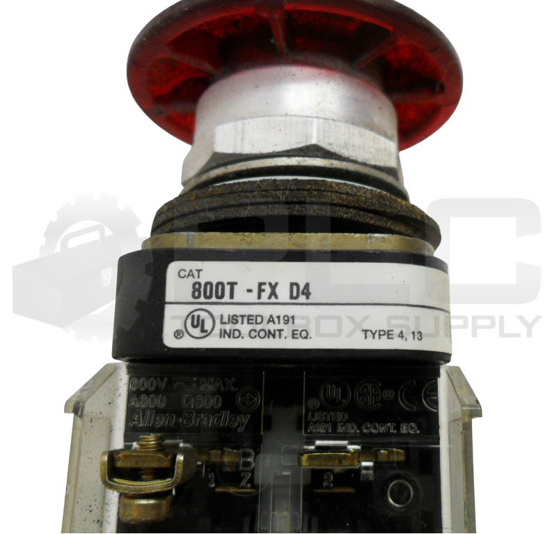 ALLEN BRADLEY 800T-FX D4 /T PUSH BUTTON W/ 800T-XD4 /E W/ 800T-XA /D 800T-XA /C - PLC Toolbox Supply