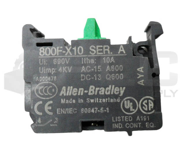 LOT OF 6 NEW ALLEN BRADLEY 800F-X10 /A CONTACT BLOCK - PLC Toolbox Supply