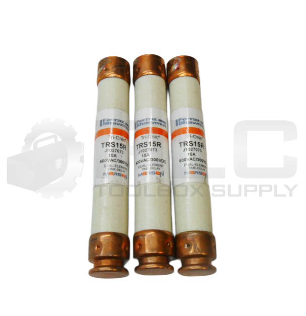 LOT OF 3 FERRAZ SHAWMUT TRS15R TRI-ONIC FUSE 15A 600VAC 300VDC - PLC ...