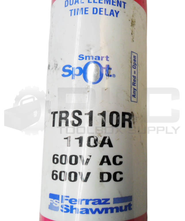 LOT OF 3 FERRAZ SHAWMUT TRS110R SMART SPOT FUSE 110A 600V AC/DC - PLC ...