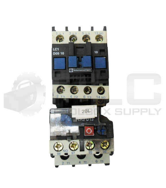 TELEMECANIQUE LR2 D1312 OVERLOAD RELAY 600VAC 30A W/ LC1 D0910 CONTACTOR - PLC Toolbox Supply