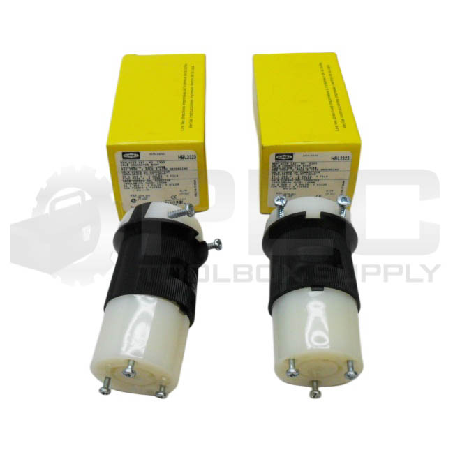 LOT OF 2 NEW HUBBELL HBL2323 CONNECTOR BODY 20A 250V 2P 3W - PLC ...