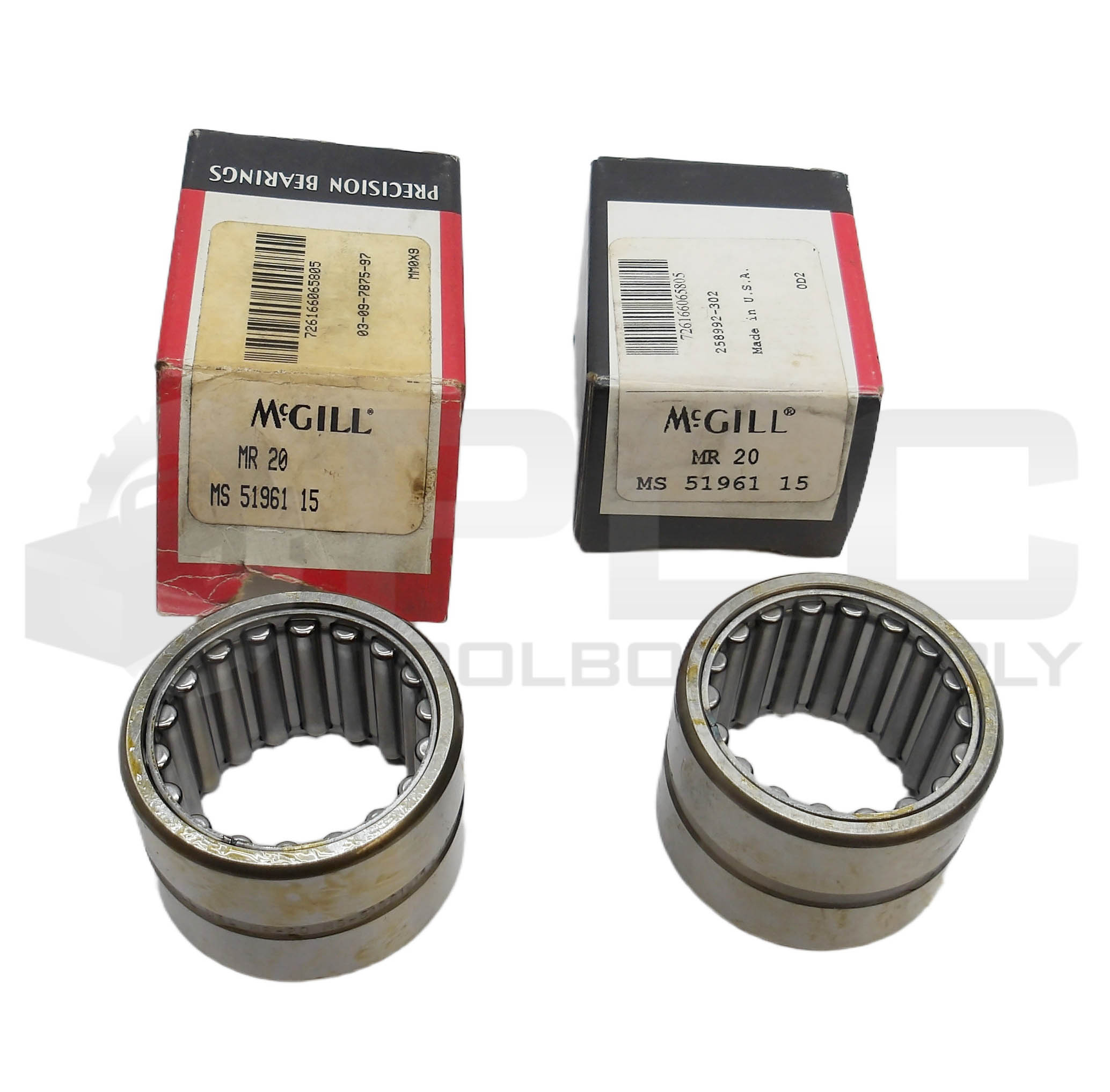 LOT OF 2 NEW MCGILL MR 20 NEEDLE ROLLER BEARING 1-1/4″ BORE MS 51961 15 *READ* - PLC Toolbox Supply