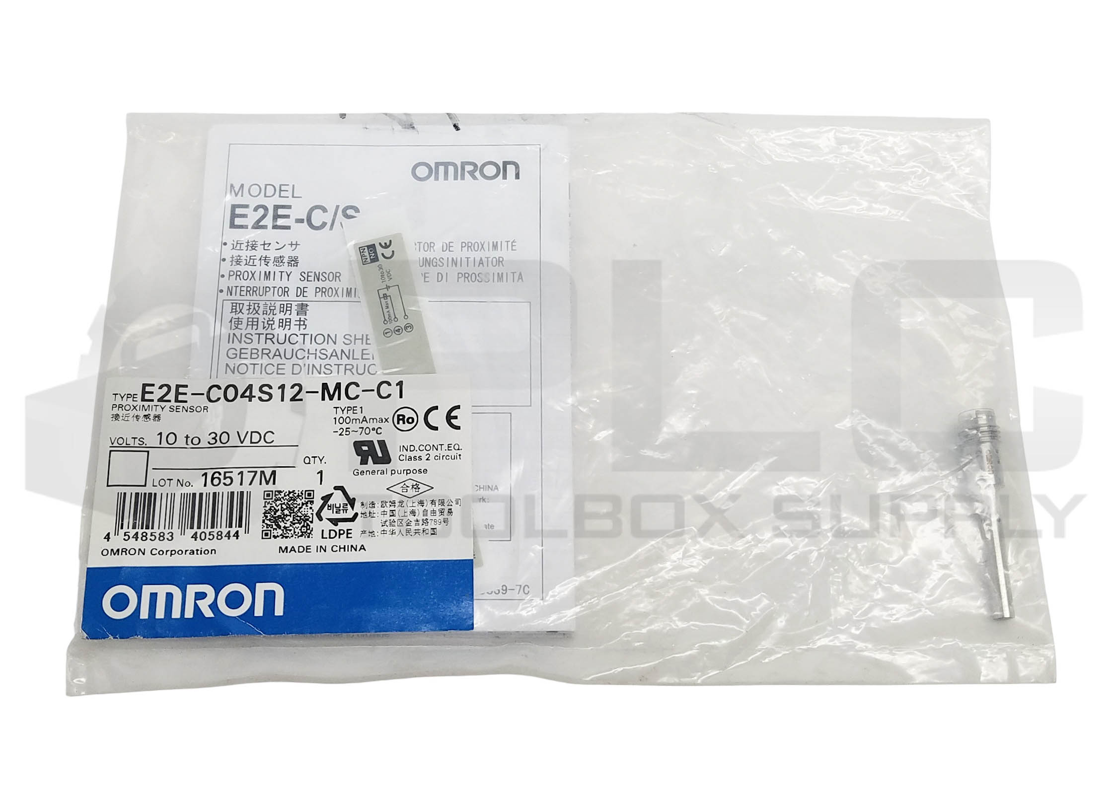 SEALED NEW OMRON E2E-C04S12-MC-C1 INDUCTIVE PROXIMITY SENSOR - PLC Toolbox Supply
