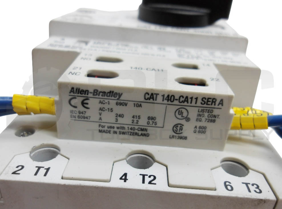 ALLEN BRADLEY 140-CMN-4000 /B CIRCUIT BREAKER W/ 140-CA11 /A CONTACT ...