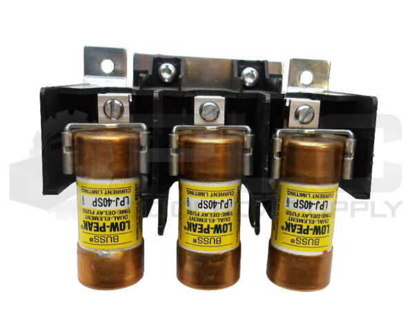 SQUARE D 40566-040-51 FUSE BLOCK W/ (3) LPJ-40SP FUSE - PLC Toolbox Supply