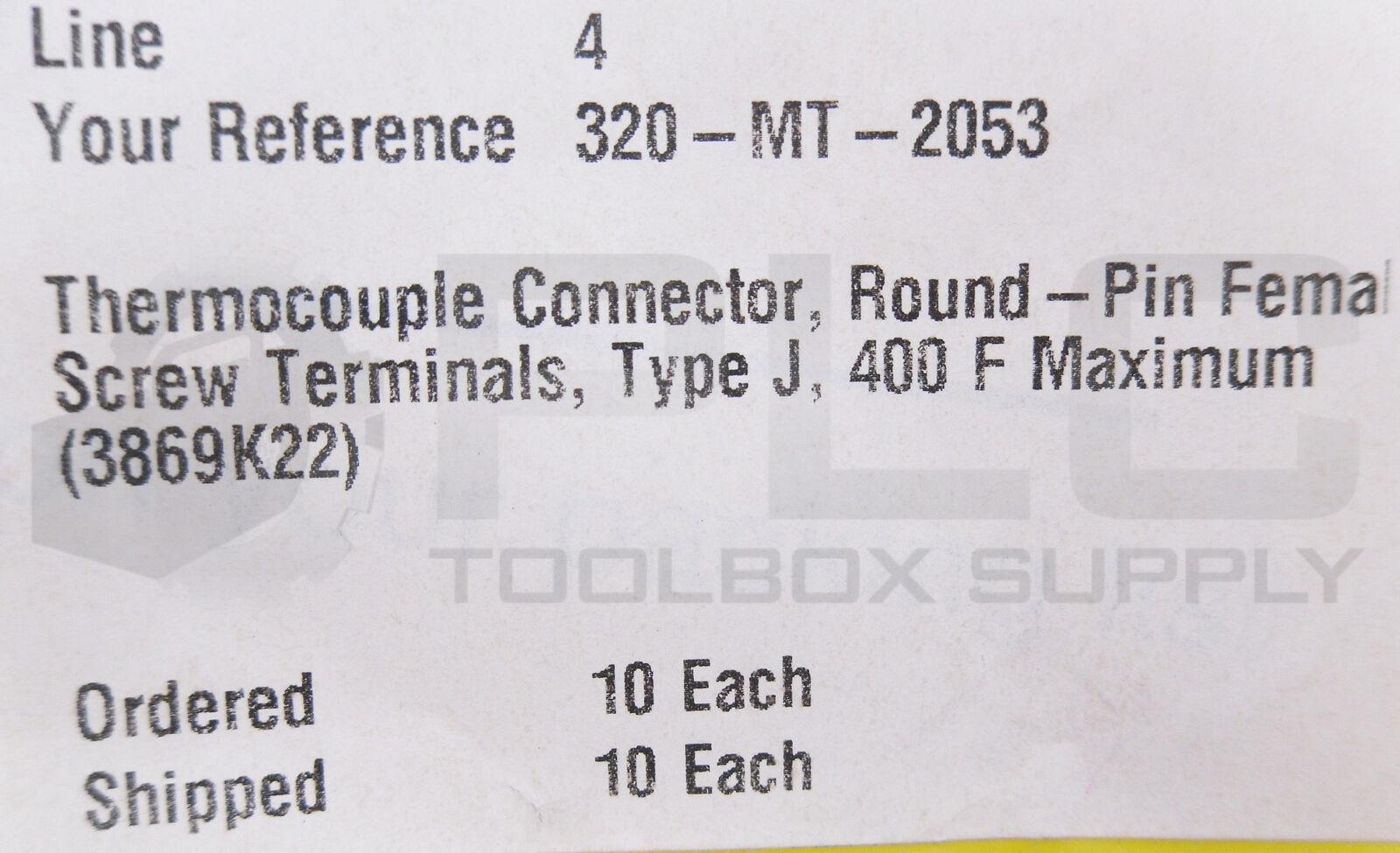 LOT OF 4 NEW MARLIN 3869K22 THERMOCOUPLE CONNECTOR TYPE J ROUND 2 PIN ...