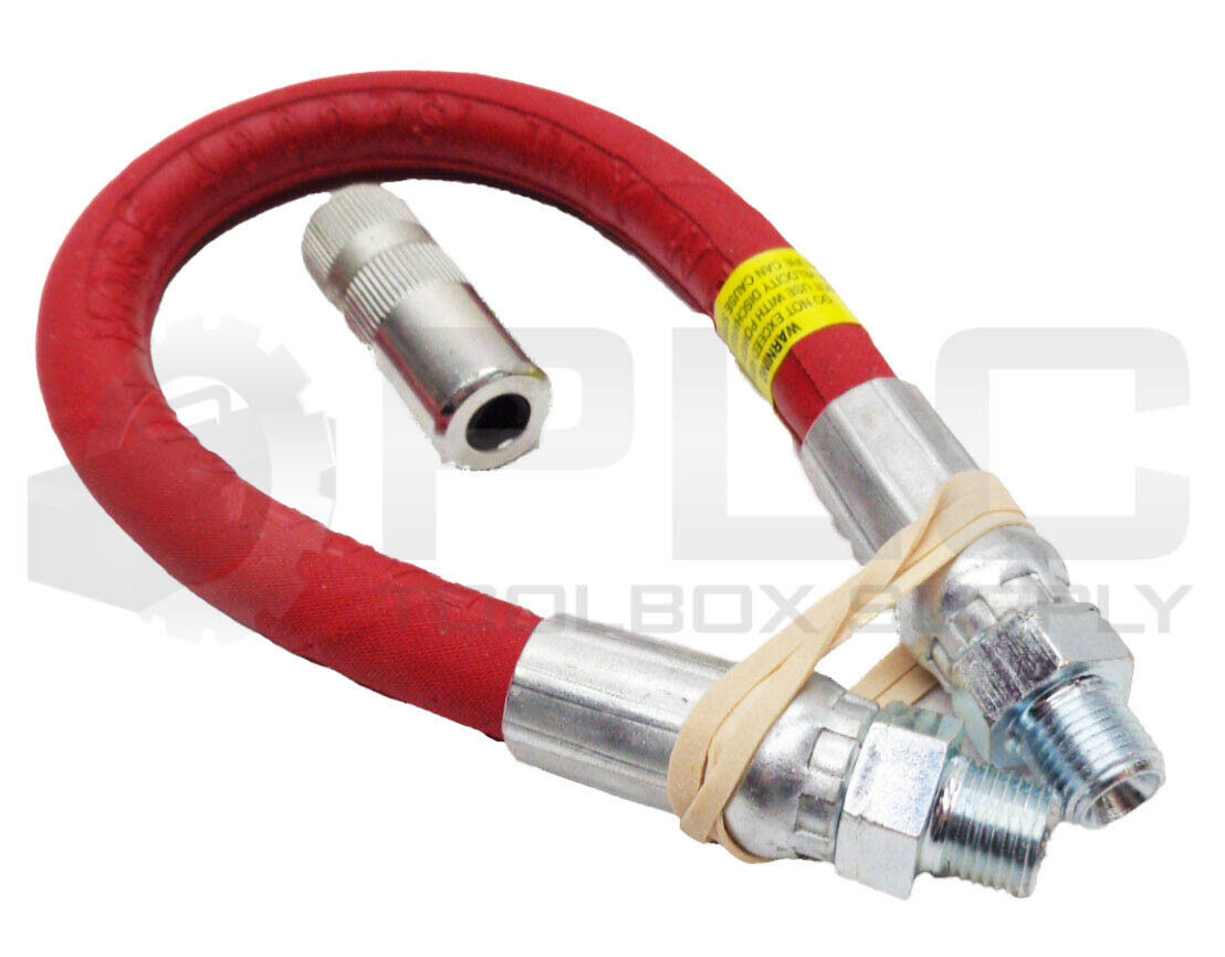 NEW ALEMITE B6703-A 12" FLEXIBLE HOSE W/COUPLER 1/8"NPTF BOTH ENDS ...