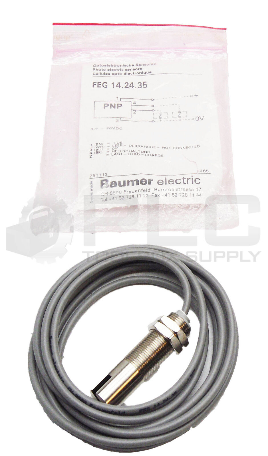 NEW BAUMER ELECTRIC FEG 14.24.35 PHOTOELECTRIC SENSOR - PLC Toolbox Supply