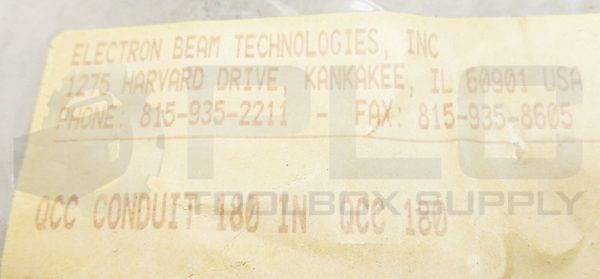 NEW ELECTRON BEAM TECHNOLOGIES QCC 180 CONDUIT *READ* - PLC Toolbox Supply NEW ELECTRON BEAM TECHNOLOGIES QCC 180 CONDUIT *READ* - PLC Toolbox Supply