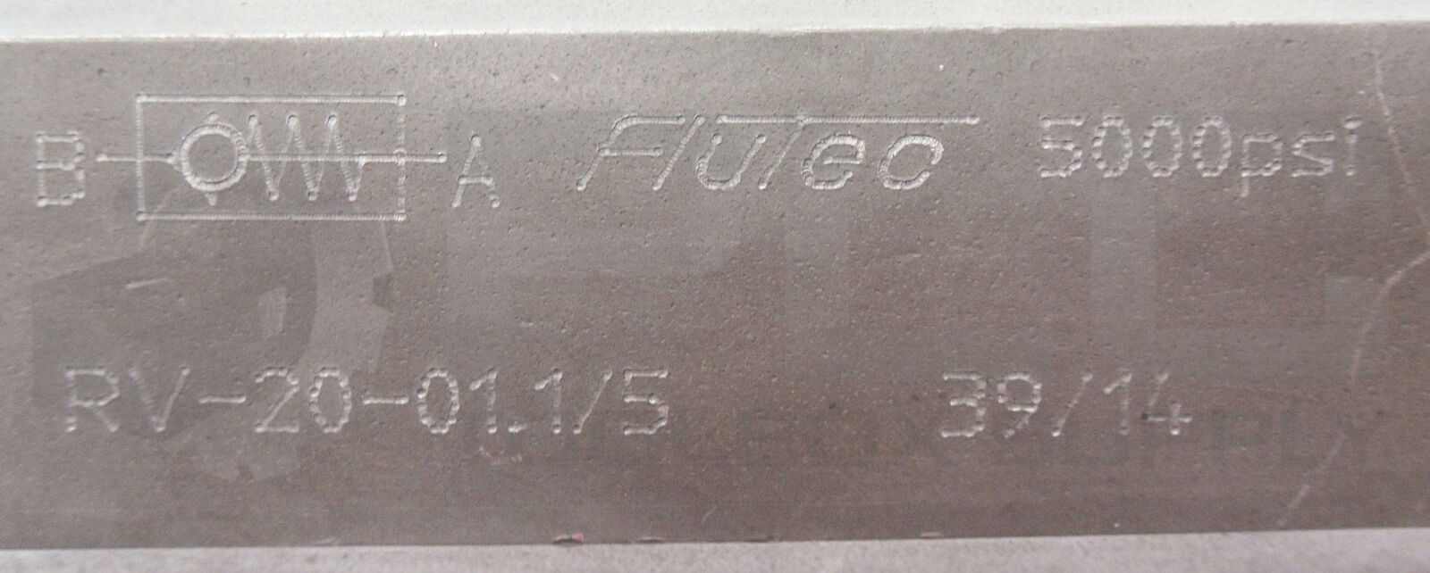 NEW FLUTEC RV-20-01.1/5 CHECK VALVE 5000PSI - PLC Toolbox Supply