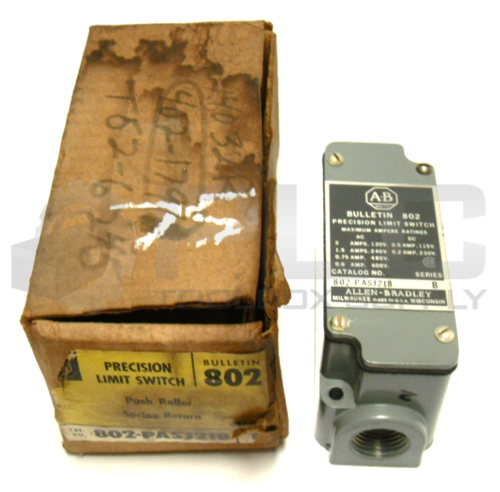 NEW IN BOX ALLEN BRADLEY 802-PASJ218/B LIMIT SWITCH PUSH ROLLER SPRING ...