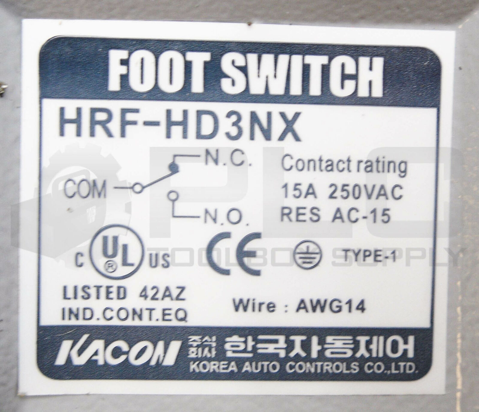 NEW KACON HRF-HD3NX FOOT SWITCH 15A 250V 3021131-1505YF *READ* - PLC ...