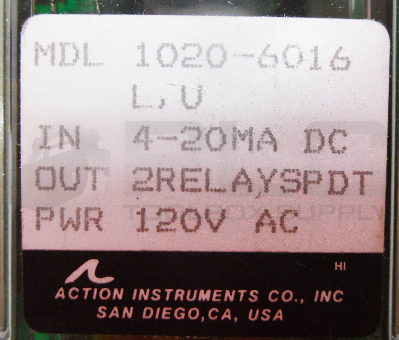 NEW ACTION PAK 1020-6016 SIGNAL CONDITIONER RELAY 120VAC 1020-6016 L,U ...