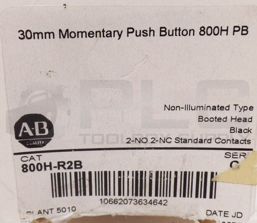 NEW ALLEN BRADLEY 800H-R2B/G 30MM MOMENTARY PUSH BUTTON W/ 800T-XA /D ...