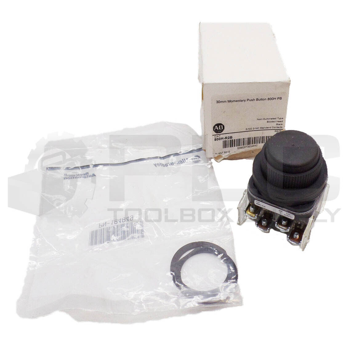 NEW ALLEN BRADLEY 800H-R2B/G 30MM MOMENTARY PUSH BUTTON W/ 800T-XA /D - PLC Toolbox Supply