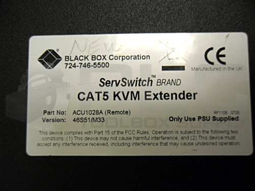 NEW BLACK BOX ACU1028A CAT5 KVM EXTENDER ONLY *READ* - PLC Toolbox Supply