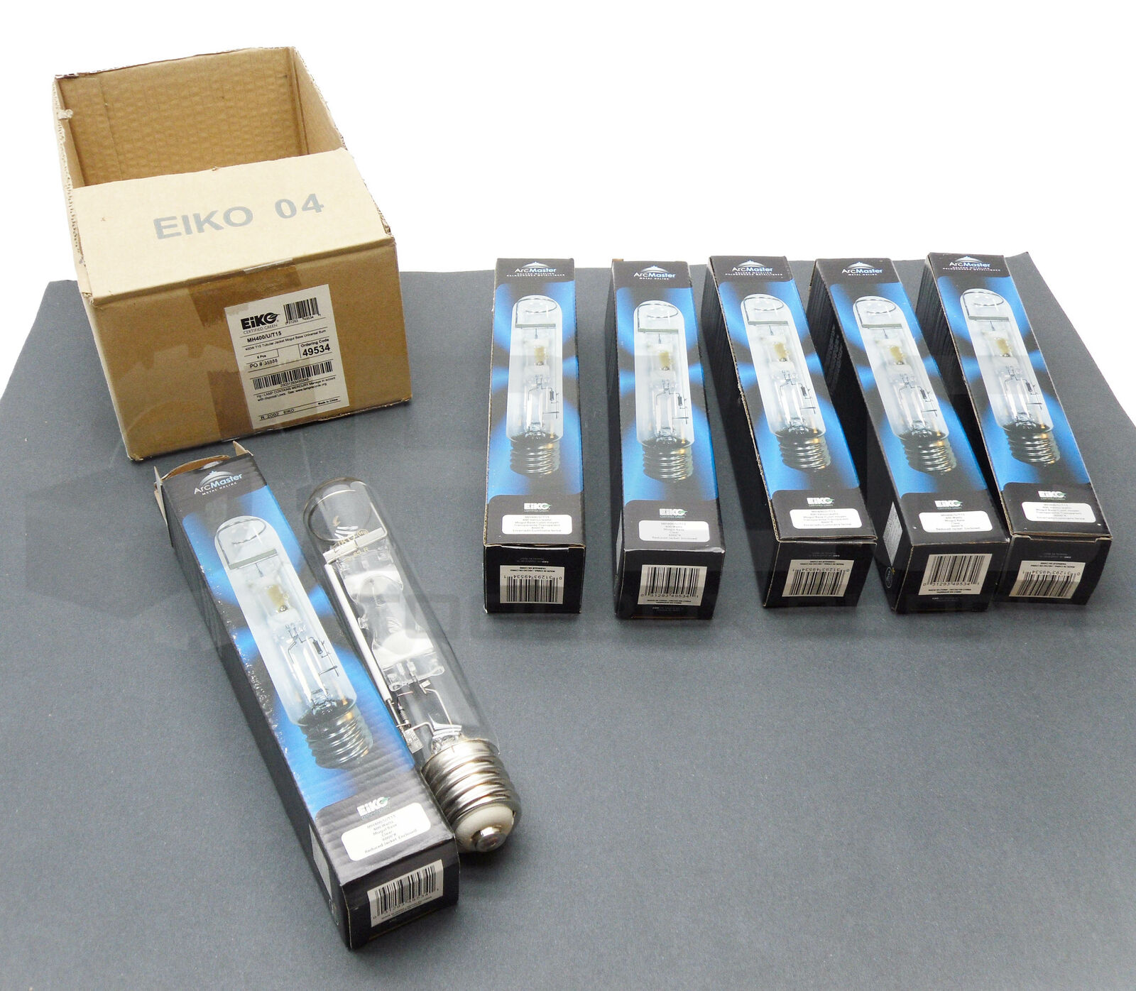 NEW BOX OF 6 EIKO MH400/U/T15 METAL HALIDE LAMPS 400W - PLC Toolbox Supply